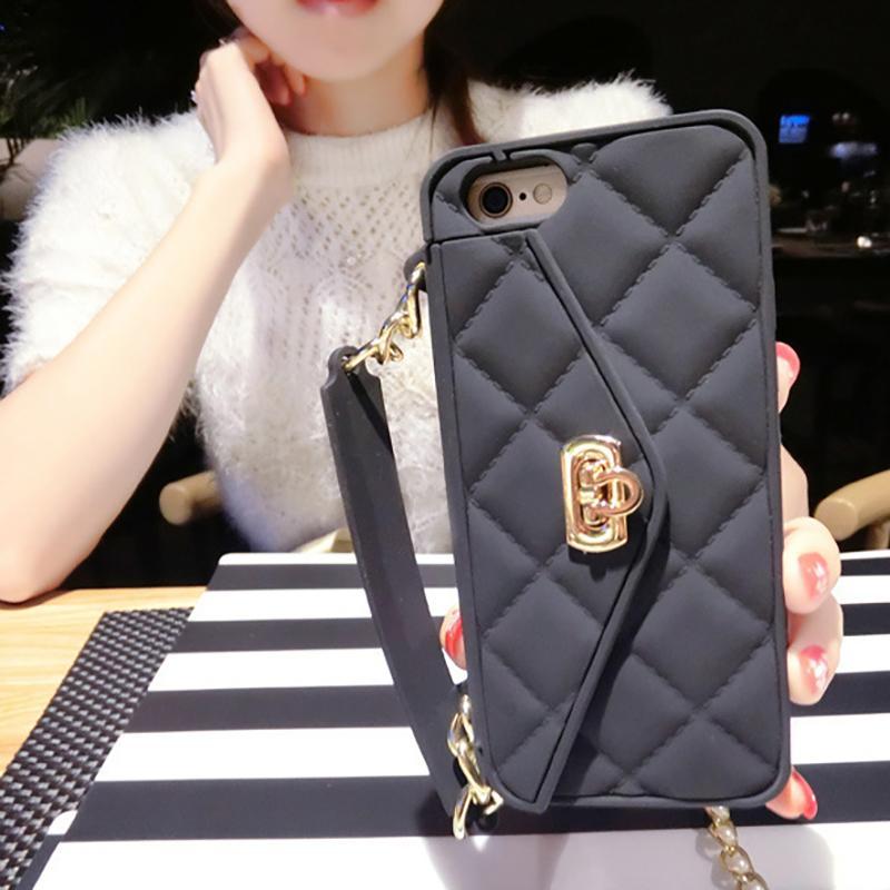 Luxury New Diagonal Chain Lanyard Wallet iPhone Case – Dealggo.com